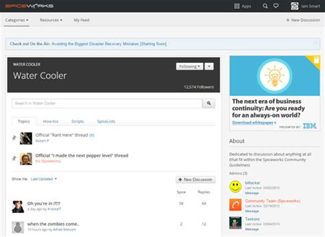 New Forums Layout Water Cooler Spiceworks Community