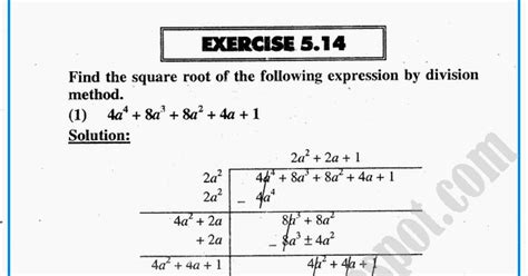 Adamjee Coaching Exercise Factorization HCF LCM Simplification And Square Roots