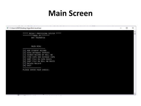 Result Processing System Project Pptx Computer Software And