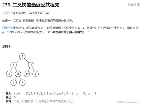 力扣 二叉树的最近公共祖先