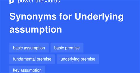 Underlying Assumption Synonyms 123 Similar Phrases