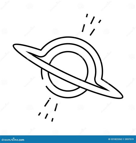 Black Hole Space Exploration Line Icon Vector Illustration Stock Vector Illustration Of Black