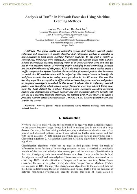 PDF Analysis Of Traffic In Network Forensics Using Machine Learning Methods