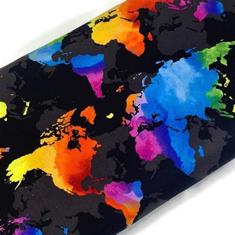 Map Fabric Etsy