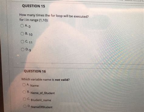 Solved QUESTION How Many Times The For Loop Will Be Chegg Com