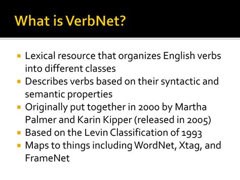 ppt verbnet framenet powerpoint presentation free download id 2260656