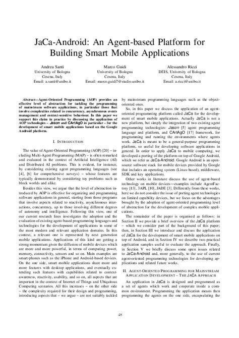 Pdf Jaca Android An Agent Based Platform For Building Smart Mobile Applications