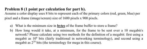 solved problem 8 1 point per calculation for part b