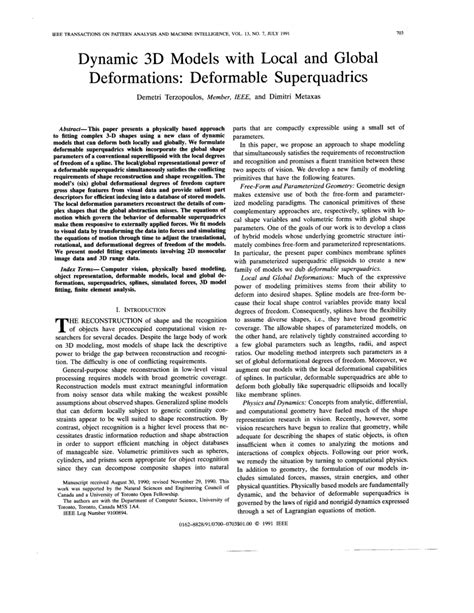 Pdf Dynamic 3d Models With Local And Global Deformations Deformable Superquadrics