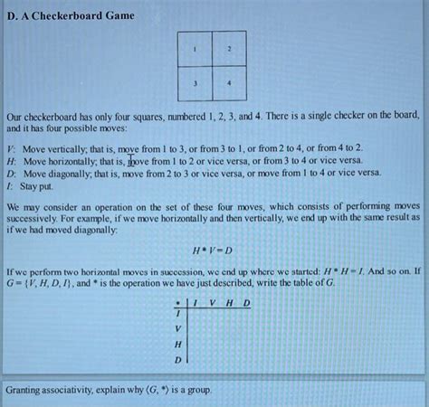 solved d a checkerboard game our checkerboard has only four