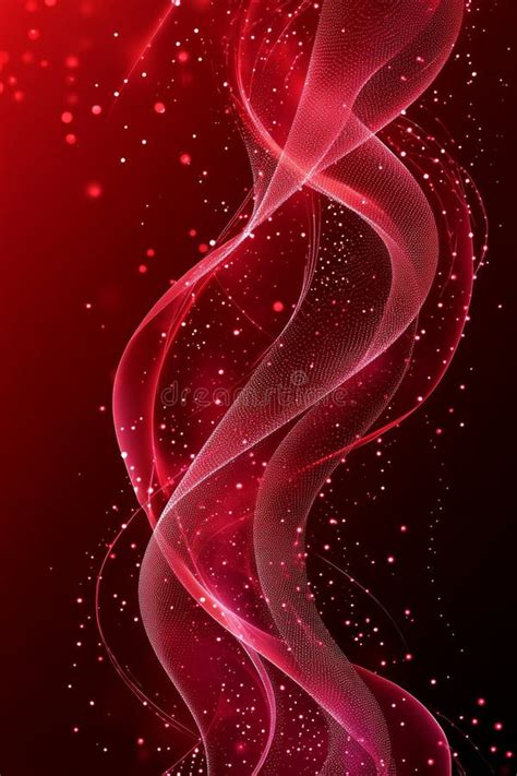 Abstract Red Digital Flame On Technology Background With Connected Dots