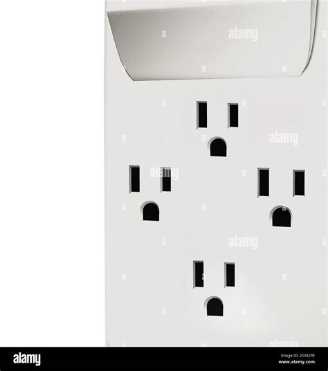 Multiple Electric Socket Adapter Isolated On White Background Multiple