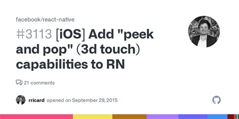 Ios Add Peek And Pop 3d Touch Capabilities To Rn · Issue 3113