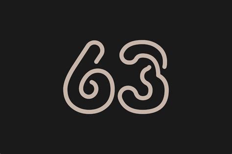 Логотип number 63 logo monogram number 63 стиль линии логотипа можно ...