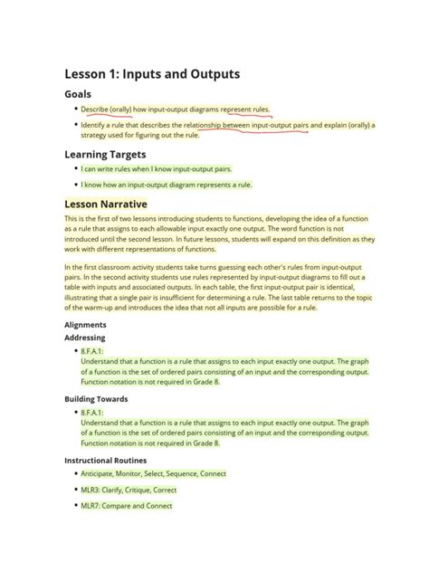 Grade 8 Unit 5 Lesson 1 Pdf Function Mathematics Multiplication