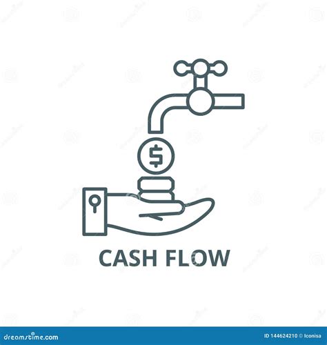 Cash Flow Line Icon Vector Cash Flow Outline Sign Concept Symbol Flat Illustration Stock