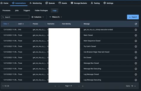 Cannot Extract Robot Execution Logs Via Api Odatarobotlogs
