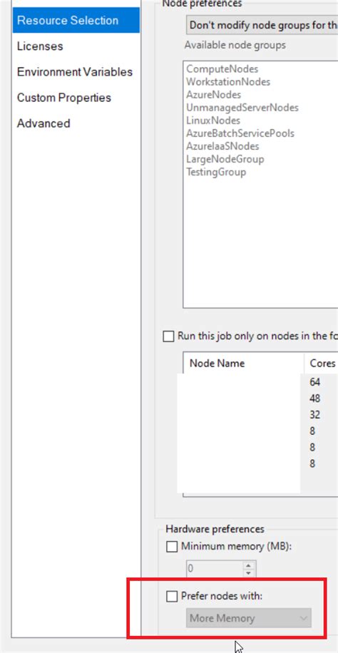 C Microsoft Hpc Pack Api Setting Prefer Nodes With