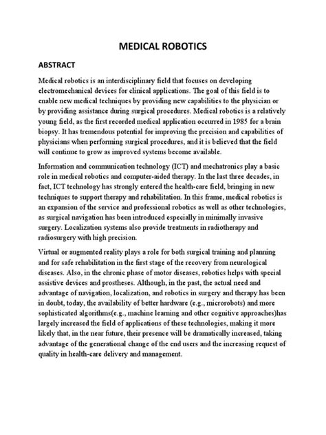 medical robotics pdf