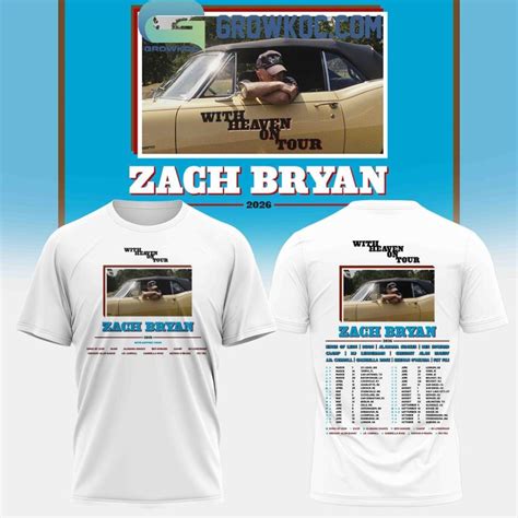 Zach Bryan With Heaven On Tour 2026 Hoodie Shirt Growkoc