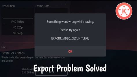 Kinemaster Export Video Dec Init Failed Solution Kinemaster Exporting Problem 2021 Youtube