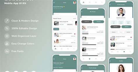 Education Mobile App Ui Kit Ux And Ui Kits Ft Online And Education Envato