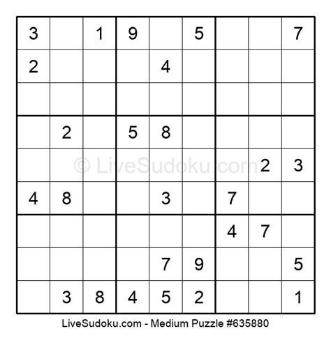 Medium Sudoku Online 635880 Live Sudoku