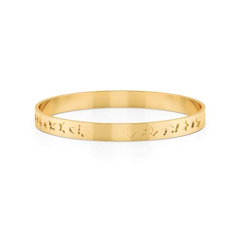 22k Butterfly Heart Star Pattern Custom Bangle 35g Om Jewellers