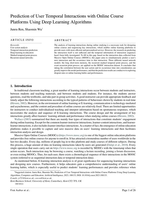pdf prediction of user temporal interactions with online course