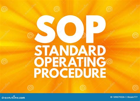 SOP Standard Operating Procedure Acronym Business Concept Background Stock Photo