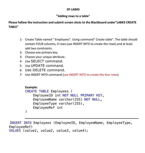 Solved DF LAB Adding Rows To A Table Please Follow The Chegg