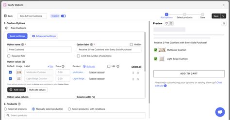 Advanced Conditional Logic Show Easify Options Based On Shopify Variants Easifyapps