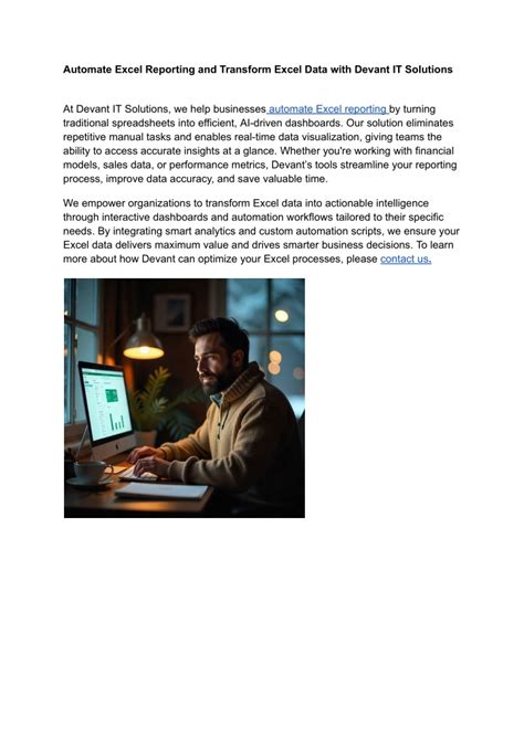 Ppt Automate Excel Reporting And Transform Excel Data With Devant It