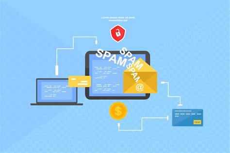 Premium Vector Spamming Mailbox Concept User Data On The Screen Of A Monitor Email Box Hacking