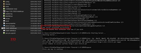 i m trying to launch a modded server it says forge was installed but