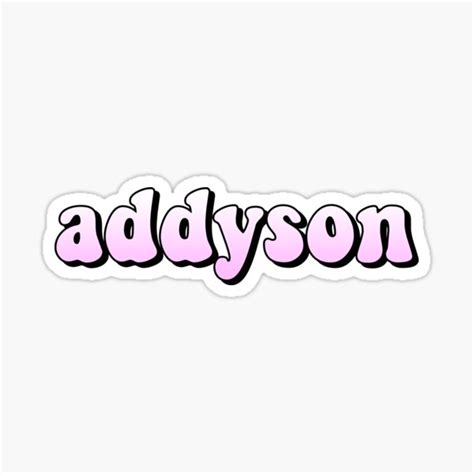 Aesthetic Pastel Pink Gradient Addyson Name Sticker For Sale By