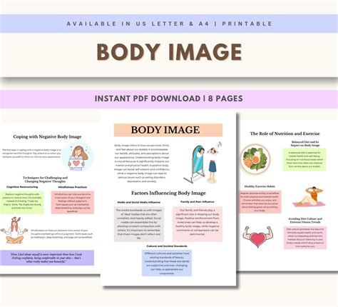 Body Image Worksheets For Teens And Adult Body Positivity Overcome