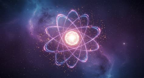 Cosmic Atomic Structure Symbolizing Science Energy Universe Creation