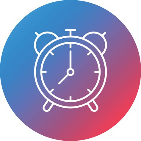 Alarm Clock Line Gradient Circle Background Icon 16859768 Vector Art At