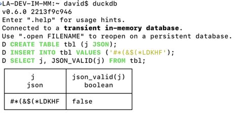 Validate Json Before Hitting Storage Layer · Issue 5798 · Duckdb