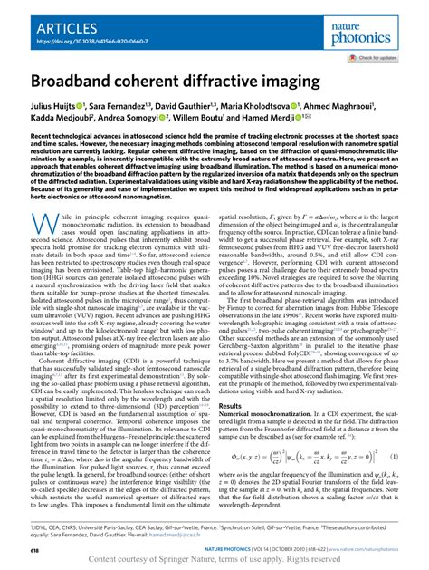 Broadband Coherent Diffractive Imaging Request Pdf