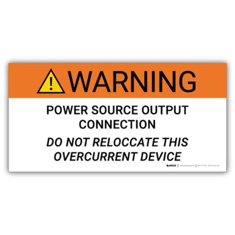 Warning Power Source Output Connection Arc Flash Label Comprehensive Safety Signs And Labels