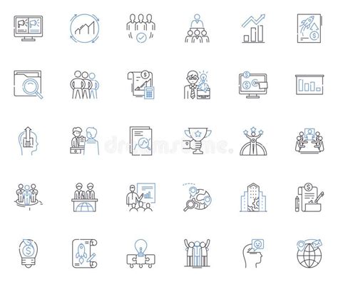 Operational Data Line Icons Collection Analytics Metrics Performance Efficiency Tracking