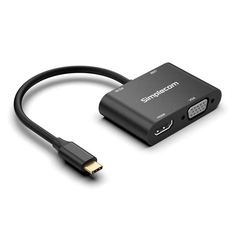 Simplecom DA440 4 In 1 USB C Multiport Adapter With Power Delivery USB 3 0 VGA HDMI