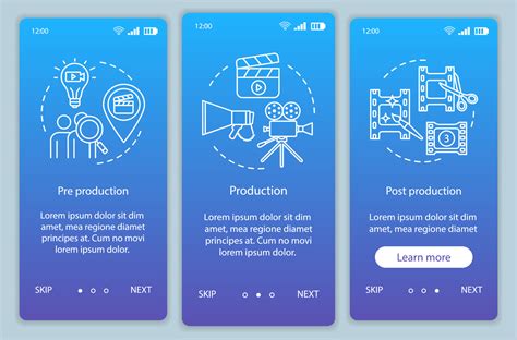 Video Production Onboarding Mobile App Page Screen Vector Template 3766416 Vector Art At Vecteezy