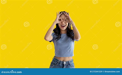 Young Woman Covering Her Face And Eyes With Her Hands Isolated Stock