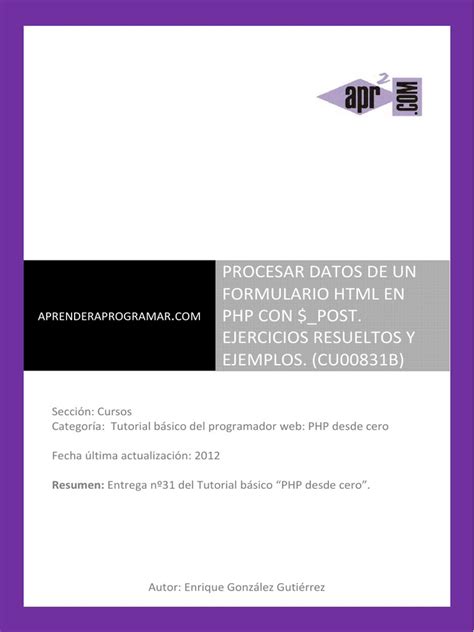Pdf Html Php Post Ejercicios Ejemplos Dokumen Tips