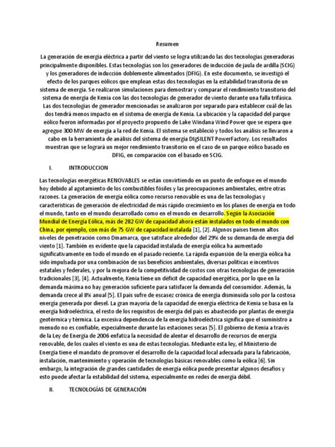 Diferencias Entre Dfig Y Scig Pdf Turbina Eólica Generador Eléctrico