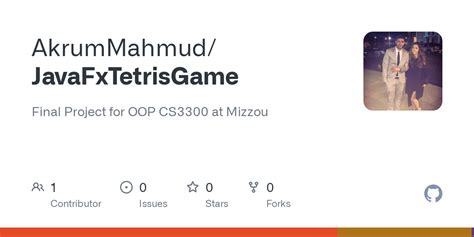 GitHub AkrumMahmud JavaFxTetrisGame Final Project For OOP CS At Mizzou