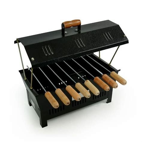 Black Stainless Steel Charcoal Barbecue Grill For Commercial Size 44